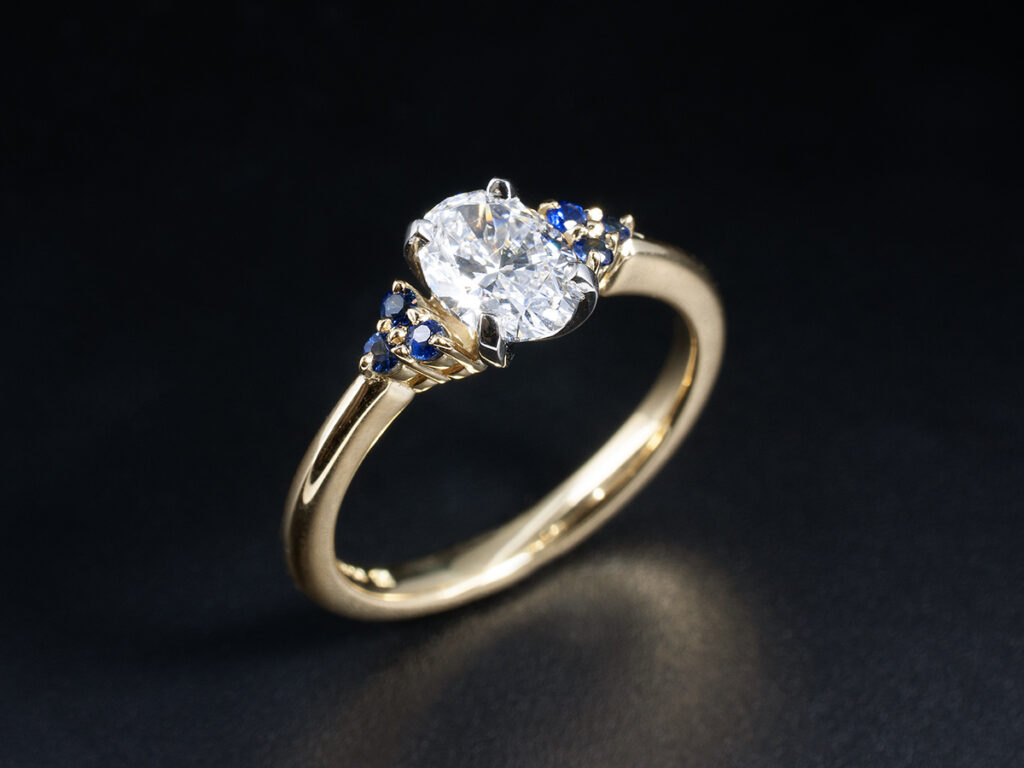 Oval Cut diamond engagement rings, Blair and Sheridan
