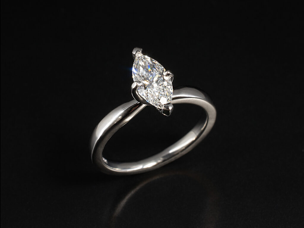 Pear and marquise cut bespoke diamond engagement rings